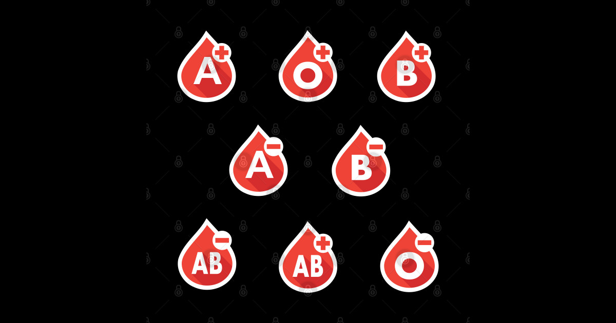 Blood Types Drops Sticker Pack - Blood Types - Sticker | TeePublic