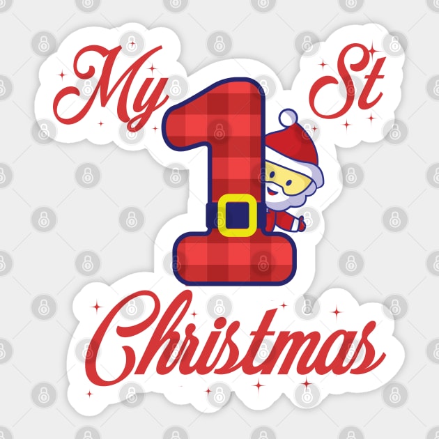my 1 st christmas - first christmas - Christmas - Sticker | TeePublic