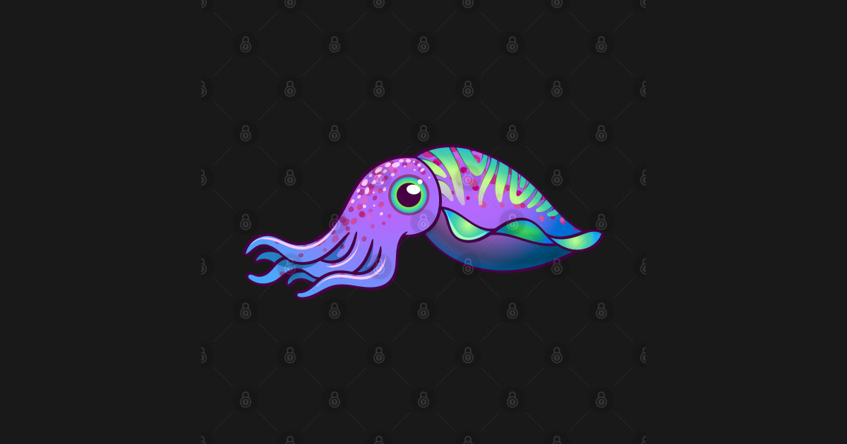 Cute Cuttlefish Fantasy cartoon character design - Alive - T-Shirt ...