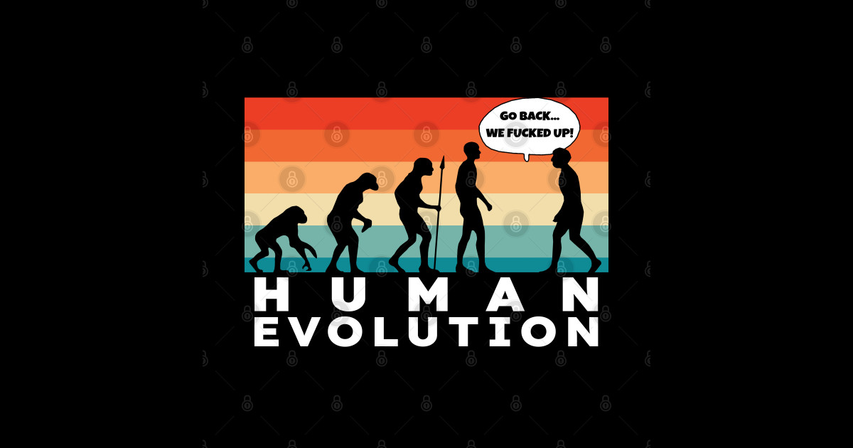 Retro Human Evolution - Human Evolution - Posters and Art Prints ...
