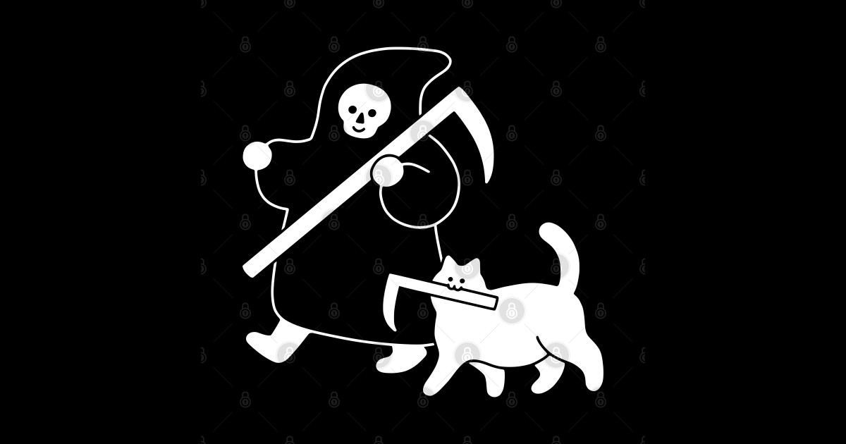 Grim's Protégé - Grim Reaper Cat - Sticker | TeePublic