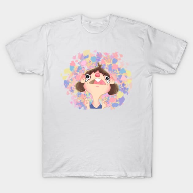Crying buns girl - Colorful - T-Shirt | TeePublic