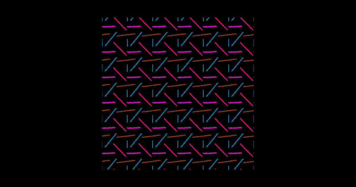 Retro 90s Neon Zigzag Lines - Wavy, Funky Pattern - Retro 90s - Sticker ...