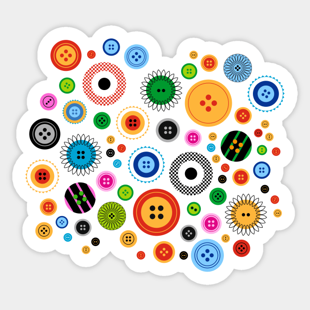 Buttons! - Buttons - Sticker | TeePublic