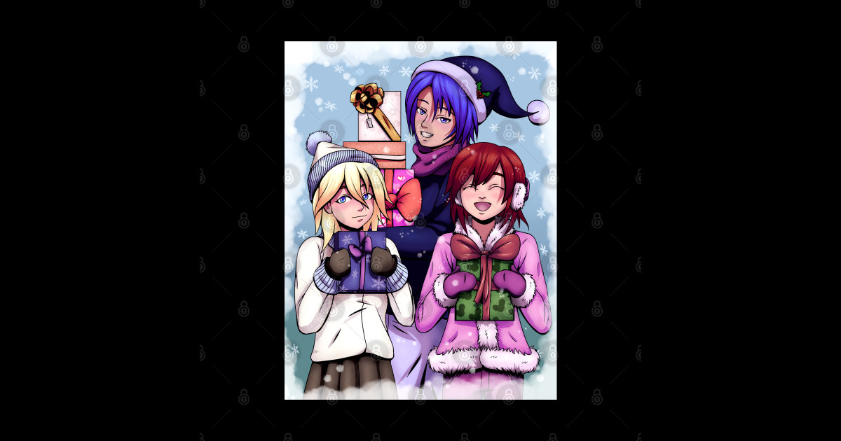 Christmas Anime Girls - Christmas - Sticker | TeePublic