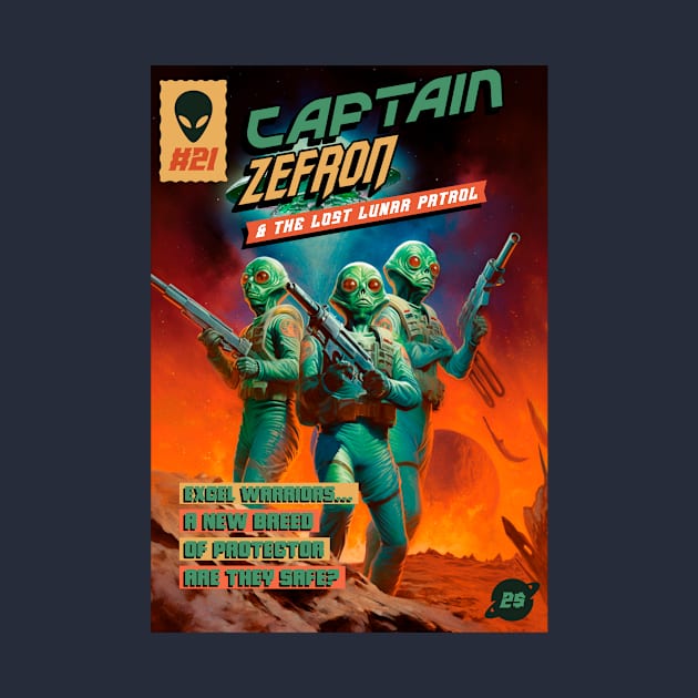 Captain Zefron & the Lost Lunar Patrol Comic - Aliens - T-Shirt | TeePublic