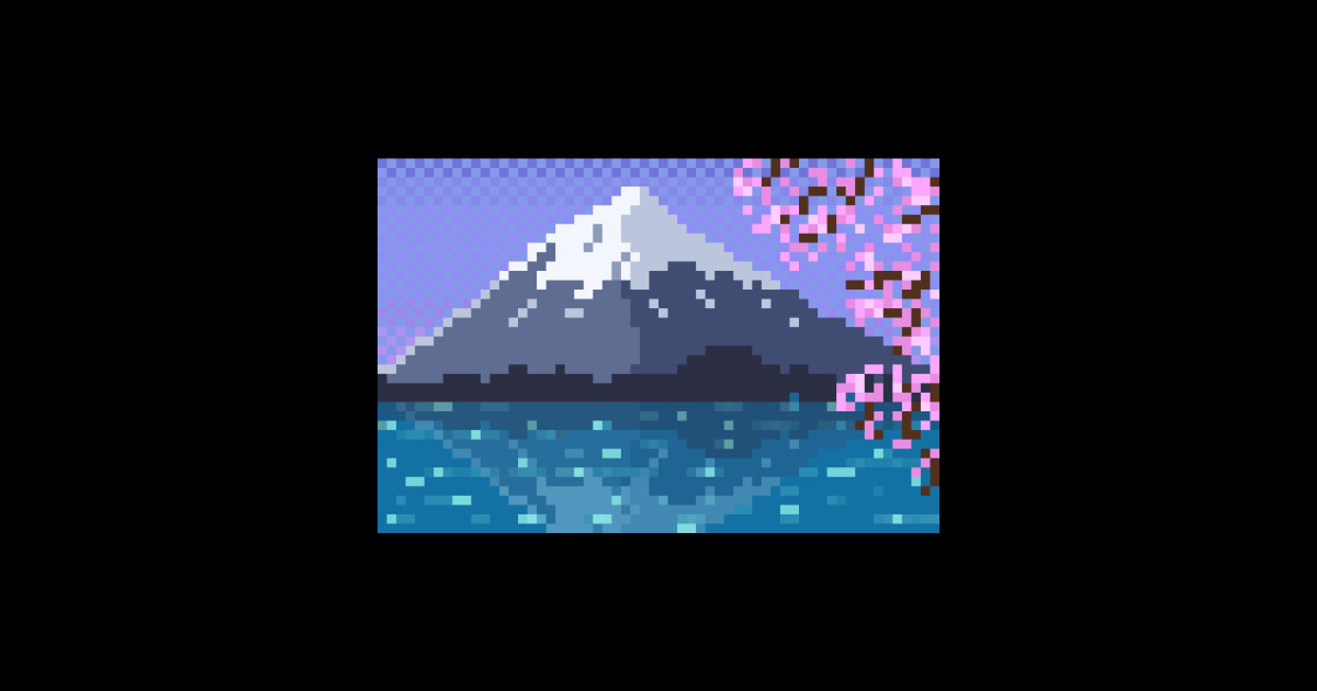 Mount Fuji Pixel Art - Pixelart - Sticker | TeePublic