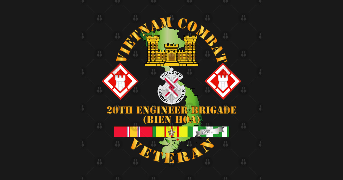 Vietnam Combat Veteran w 20th Engineer Brigade SSI - Eng - Sticker ...