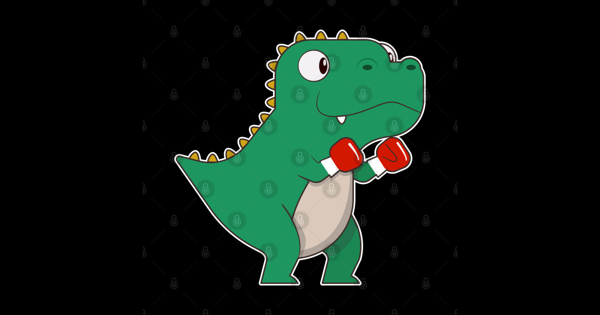Dinosaur at Boxing with Boxing gloves - Boxer - Sticker | TeePublic