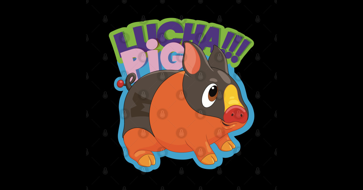 Lucha Pig - Cute Pig - Sticker | TeePublic