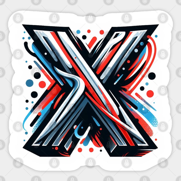 Letter X design graffity style - Lettering - Sticker | TeePublic