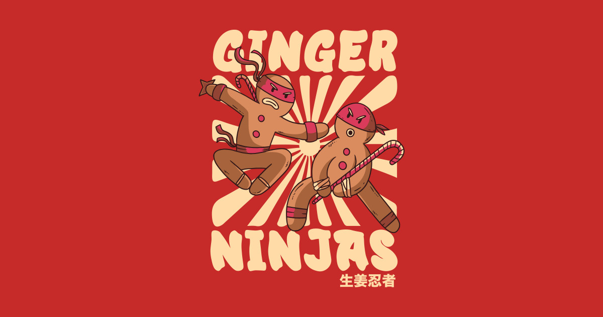 Funny Christmas Ginger Ninjas // Retro Cartoon Ginjas - Ginger Ninja ...