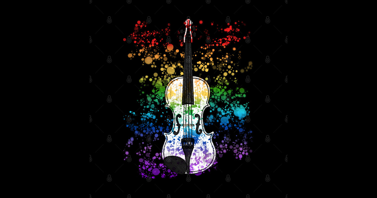 Violin Rainbow Colours Violinist String Player Orchestra Musician ...