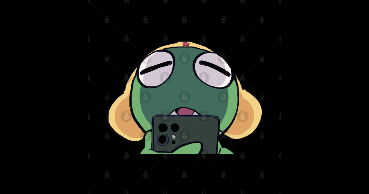 I draw keroro looking at phone / Sergeant Keroro - Keroro - Sticker ...
