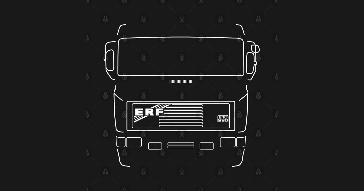 Classic ERF E Series heavy lorry white outline graphic - Erf - Crewneck ...