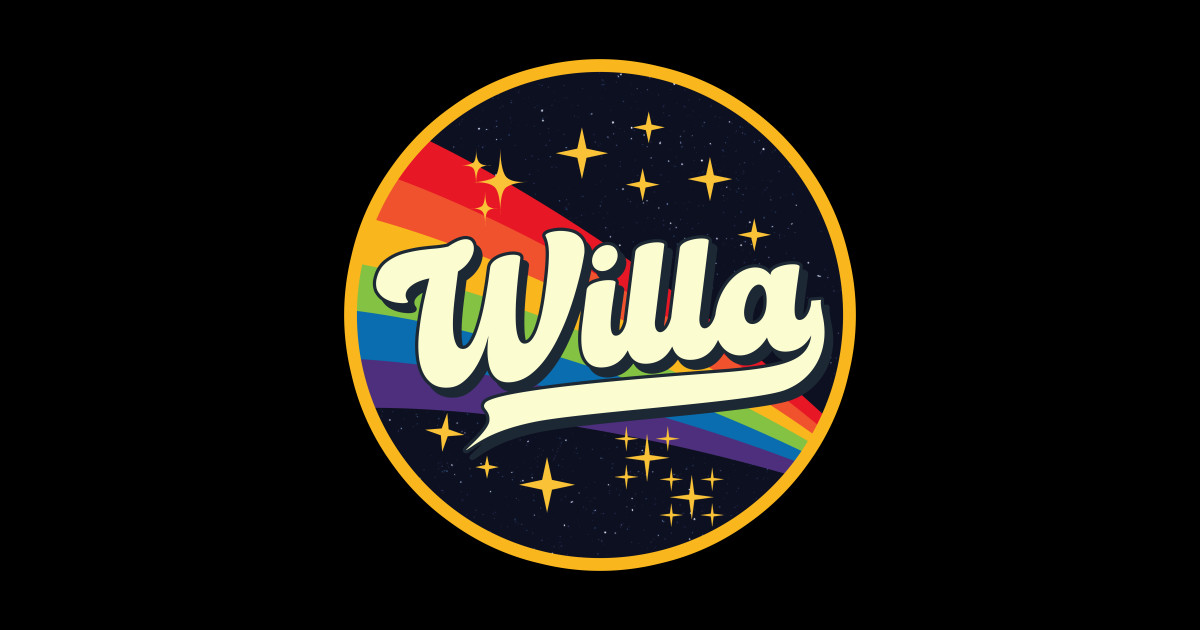 Willa // Rainbow In Space Vintage Style - Willa - Sticker | TeePublic