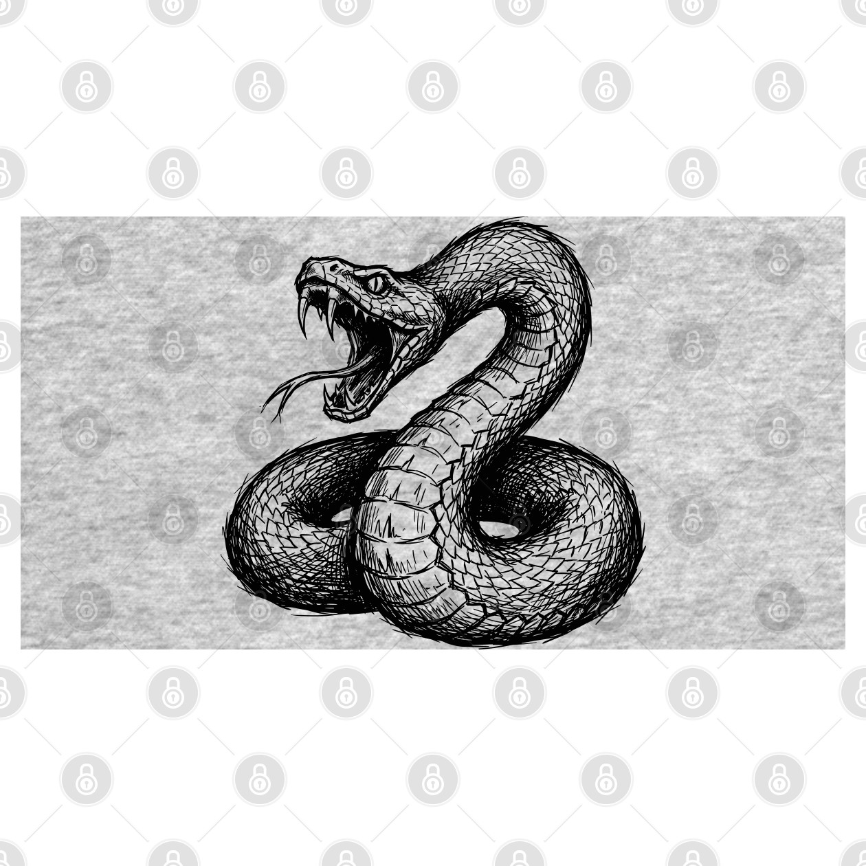 Vintage Woodcut Snake - Striking Viper Ink Drawing - Snake - T-Shirt ...