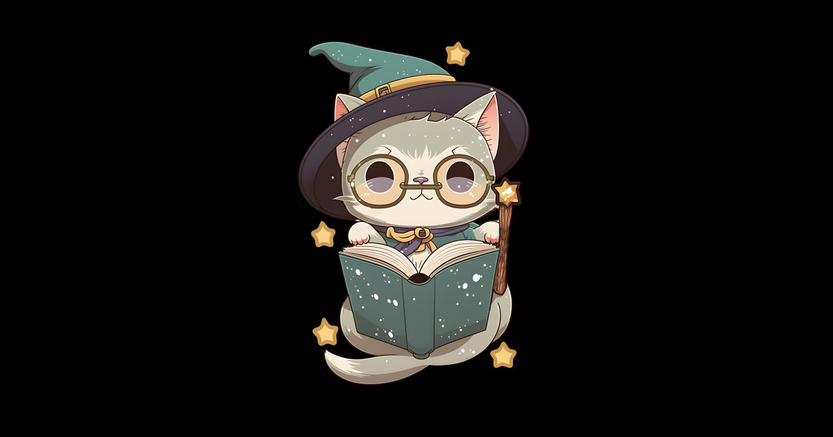 Cute Magical Cat - Adorable Magic Cat - Cute Cat - Sticker | TeePublic