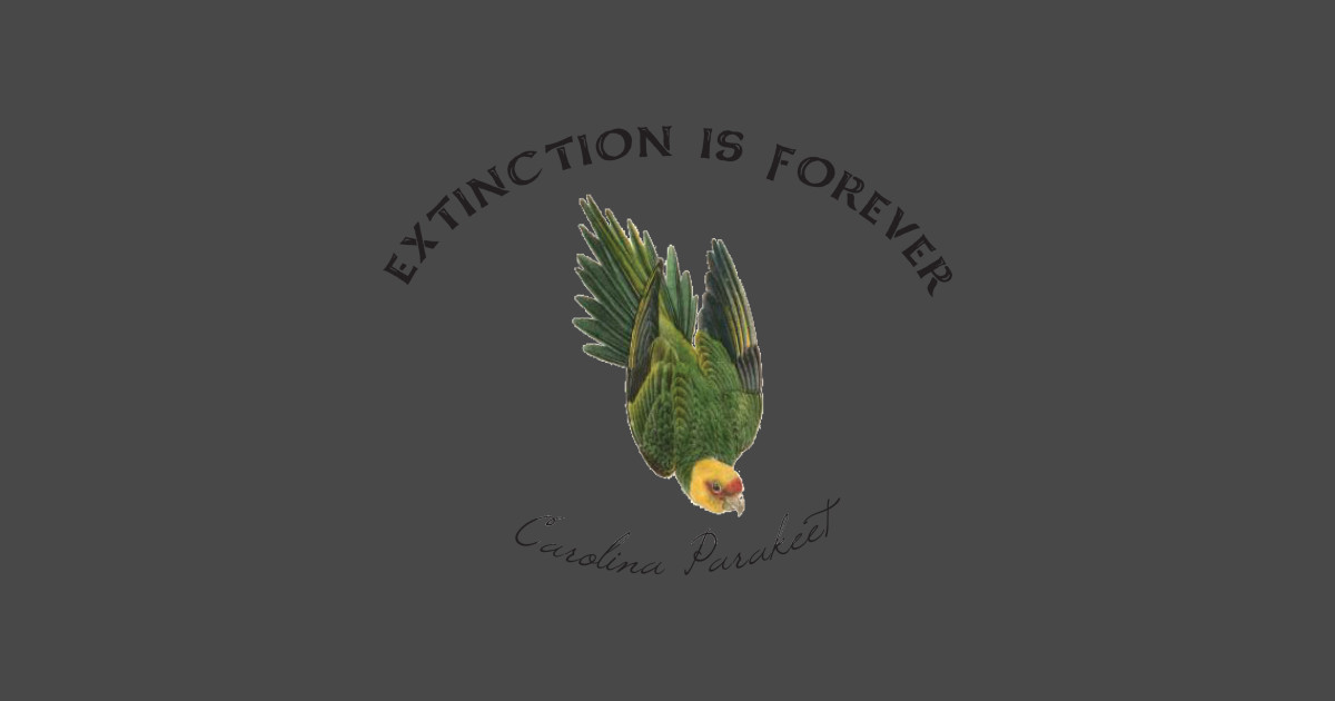 Extinction is Forever - Carolina Parakeet - Extinct - T-Shirt | TeePublic
