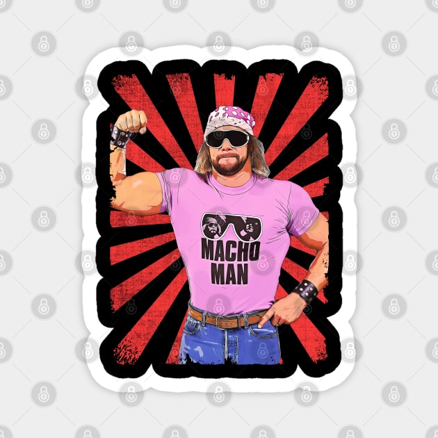 Macho Man Wrestling Vintage Fan Art - Macho Man - Magnet | TeePublic