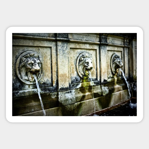 Three Lions Fountain - Fountain - Sticker | TeePublic