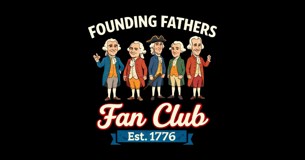 Founding Fathers Cartoon History Design - Founding Fathers - Sticker ...