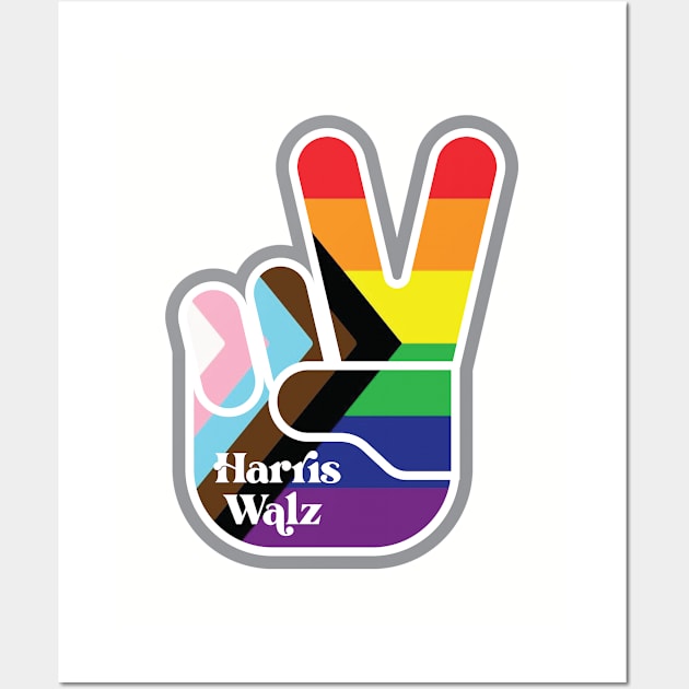 Harris Walz 2024 | Peace Sign LGBTQIA+ - Harris Walz - Posters and Art ...