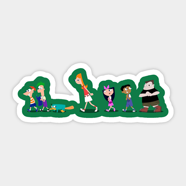 Phineas and Ferb Cast - Phineas And Ferb Cast - Sticker | TeePublic