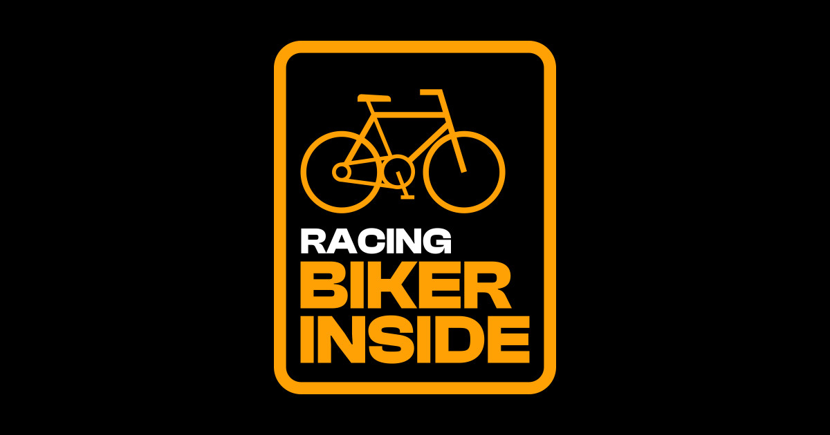 Racing Biker Inside Bicycle - Racing Bike - Sticker | TeePublic