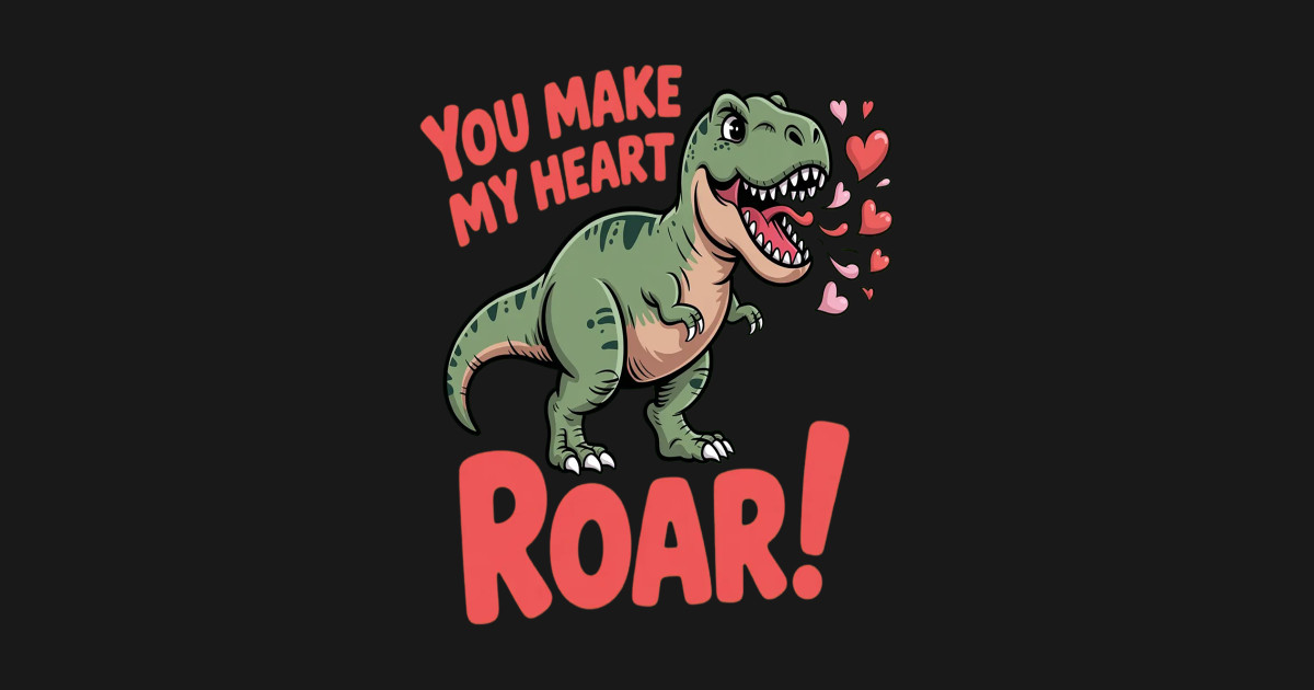 You Make My Heart Roar Dinosaur Valentine Love - You Make My Heart Roar ...