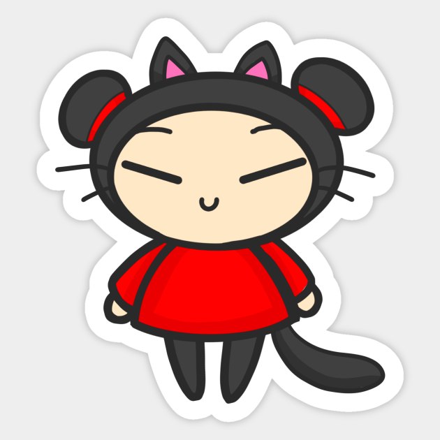 Black Cat Pucca - Pucca - Sticker | TeePublic