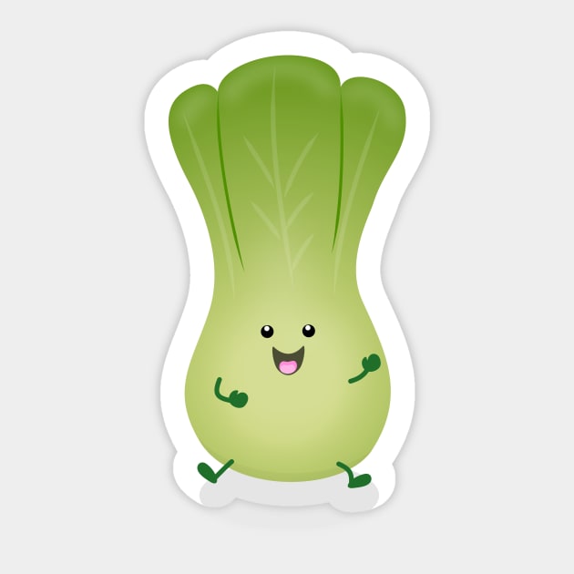 Cute baby bok choy cartoon illustration - Bok Choy - Sticker | TeePublic