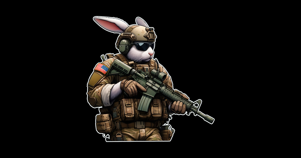Tactical Rabbit - Rabbit - Sticker | TeePublic