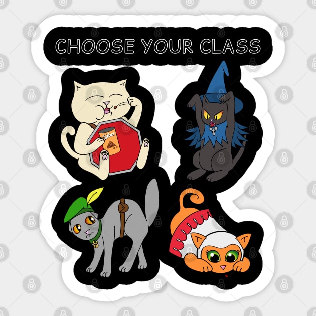 Choose Your Cat Class - Choose Your Class - Sticker | TeePublic