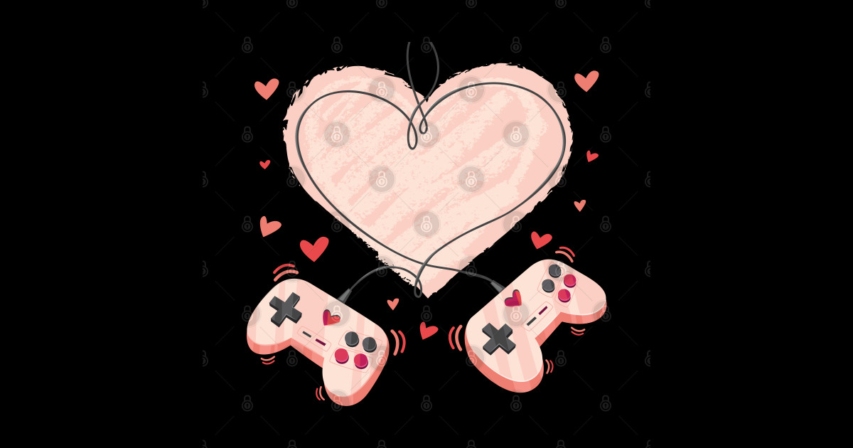 Video Gamer Valentines Day with Controllers Heart - Video Gamer Heart ...
