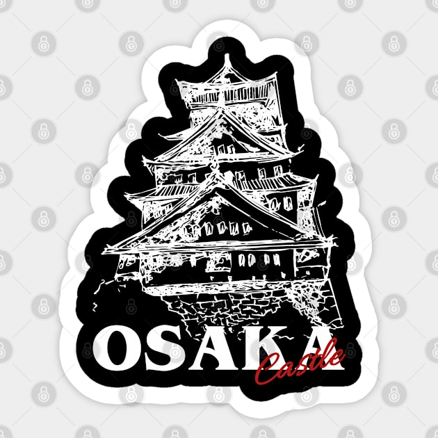 Japanese Osaka Castle White - Osaka - Sticker | TeePublic