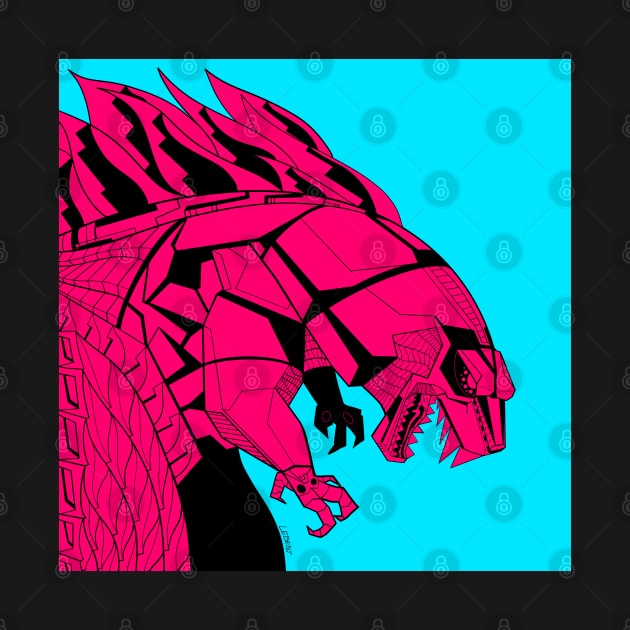 mecha godzilla ecopop in red kaiju explode art - Mechagodzilla - Hat ...