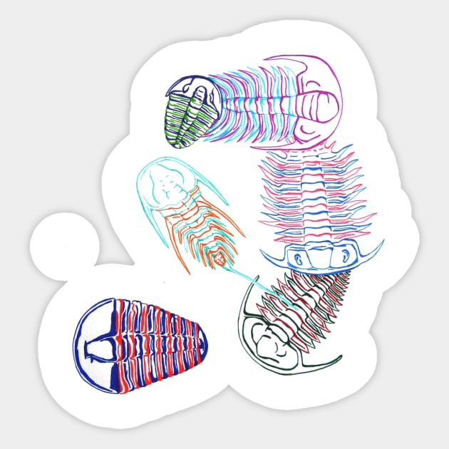Cambrian Era Trilobites - Fossil Collecting - Sticker | TeePublic