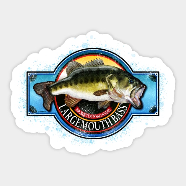 Largemouth Bass Vintage Color Signage - Largemouth Bass - Sticker ...