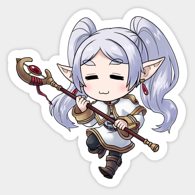 Chibi Frieren (Funny Face) - Frieren - Sticker | TeePublic