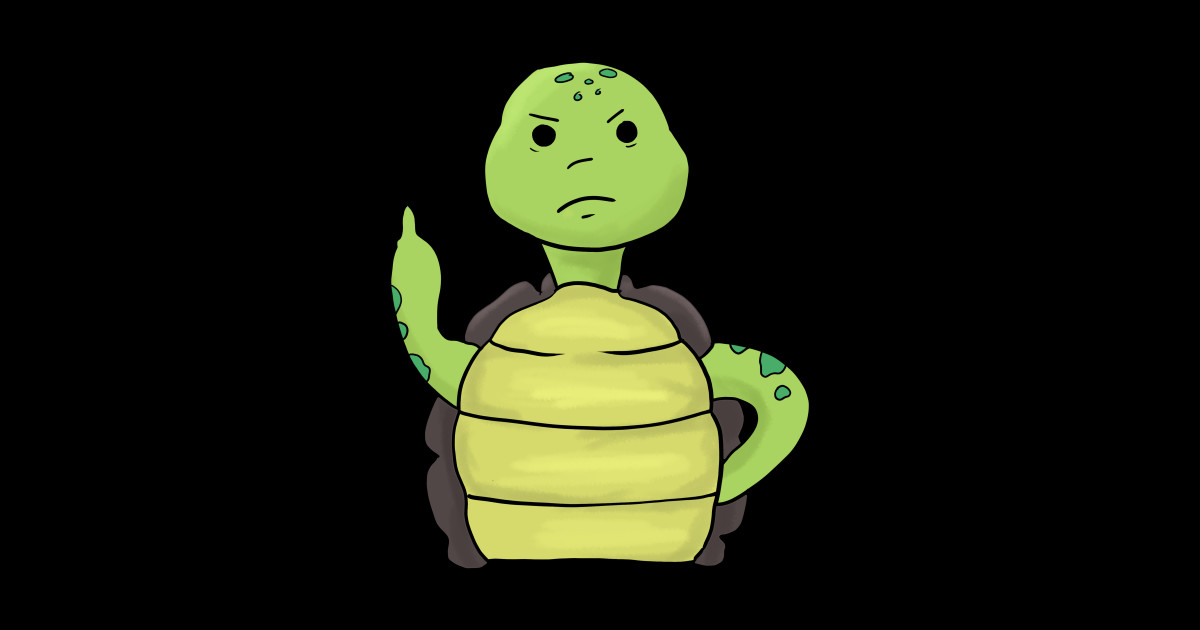 Grumpy Turtle Holding Middle finger funny gift - Turtle - Sticker | TeePublic
