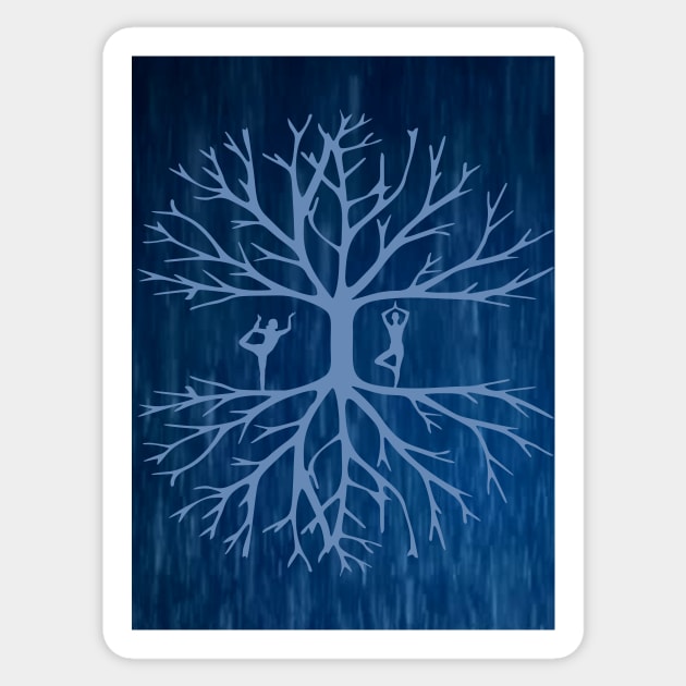 Grounded Trees and Humans Yoga Rain Graphic - Tree - Sticker | TeePublic