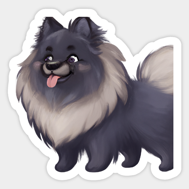 Cute Keeshond Drawing - Keeshond - Sticker | TeePublic