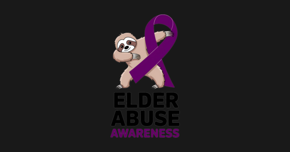 Elder Abuse Awareness Funny Dabbing Sloth Ribbon - Elder Abuse ...
