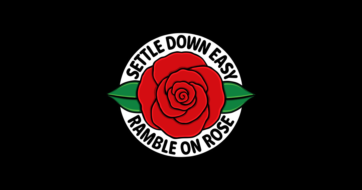 Ramble on Rose. Red Rose with Leaves - Grateful Dead - Sticker | TeePublic
