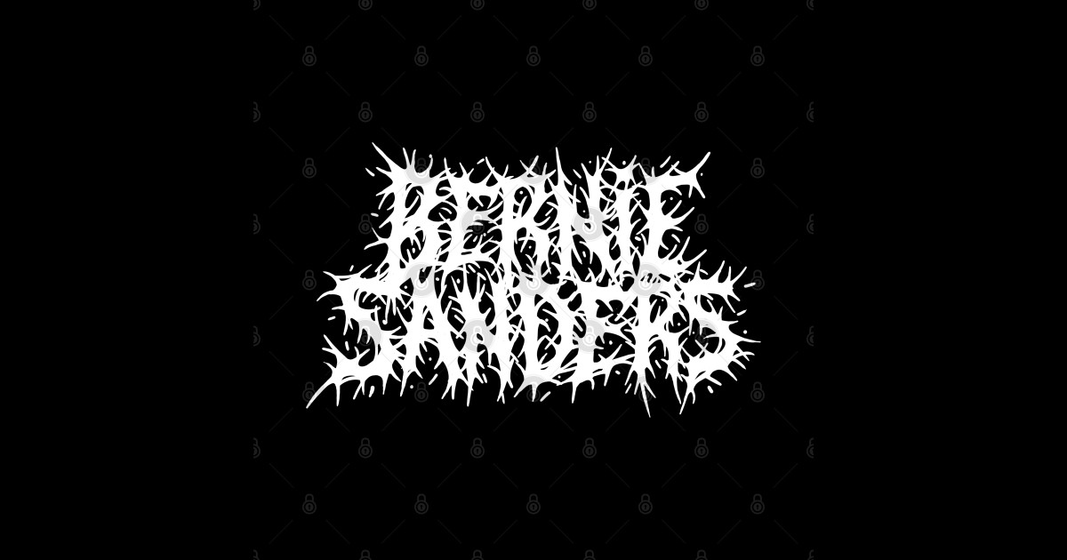 Bernie Sanders Grindcore Metal logo - Politics - Sticker | TeePublic