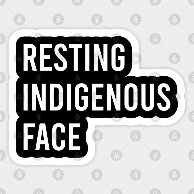 Resting Indigenous Face - Gifts - Sticker | TeePublic