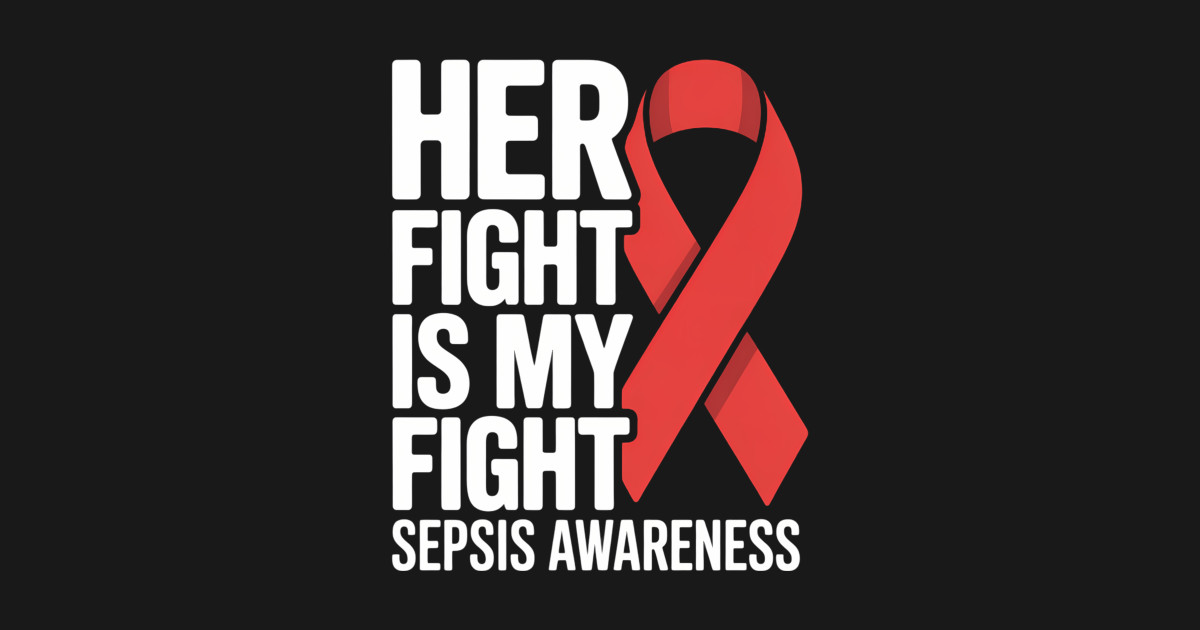 Her Fight Is My Fight Red Black Ribbon Sepsis Awareness - Sepsis ...