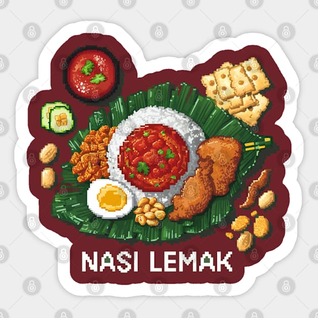 Malaysian food nasi lemak - Nasi Lemak - Sticker | TeePublic