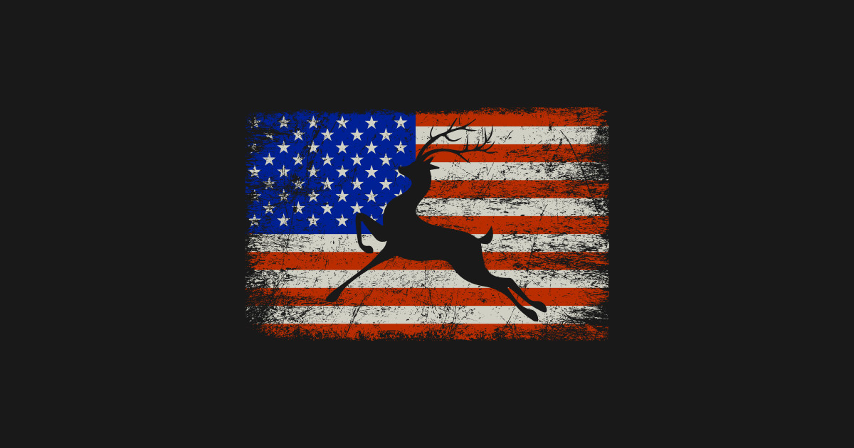 Deer Hunting American Flag - Deer Hunting - T-Shirt | TeePublic